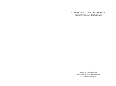 "A Practical Dental Health Educational Program (1940)" by American ...